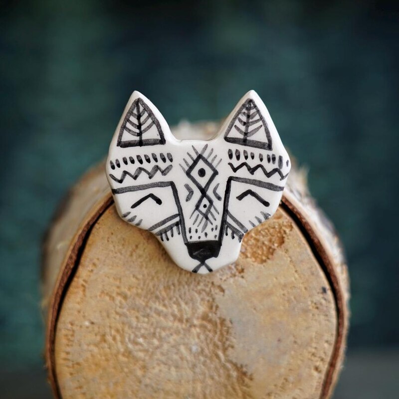 Ceramic Wolf Head - Etsy