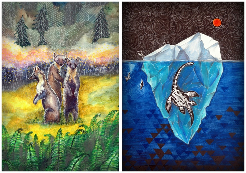 Wildlife Postcard Set / 10 Different Original Postcards / | Etsy