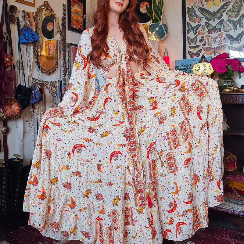 Silk Long Skirt Top Set - Etsy