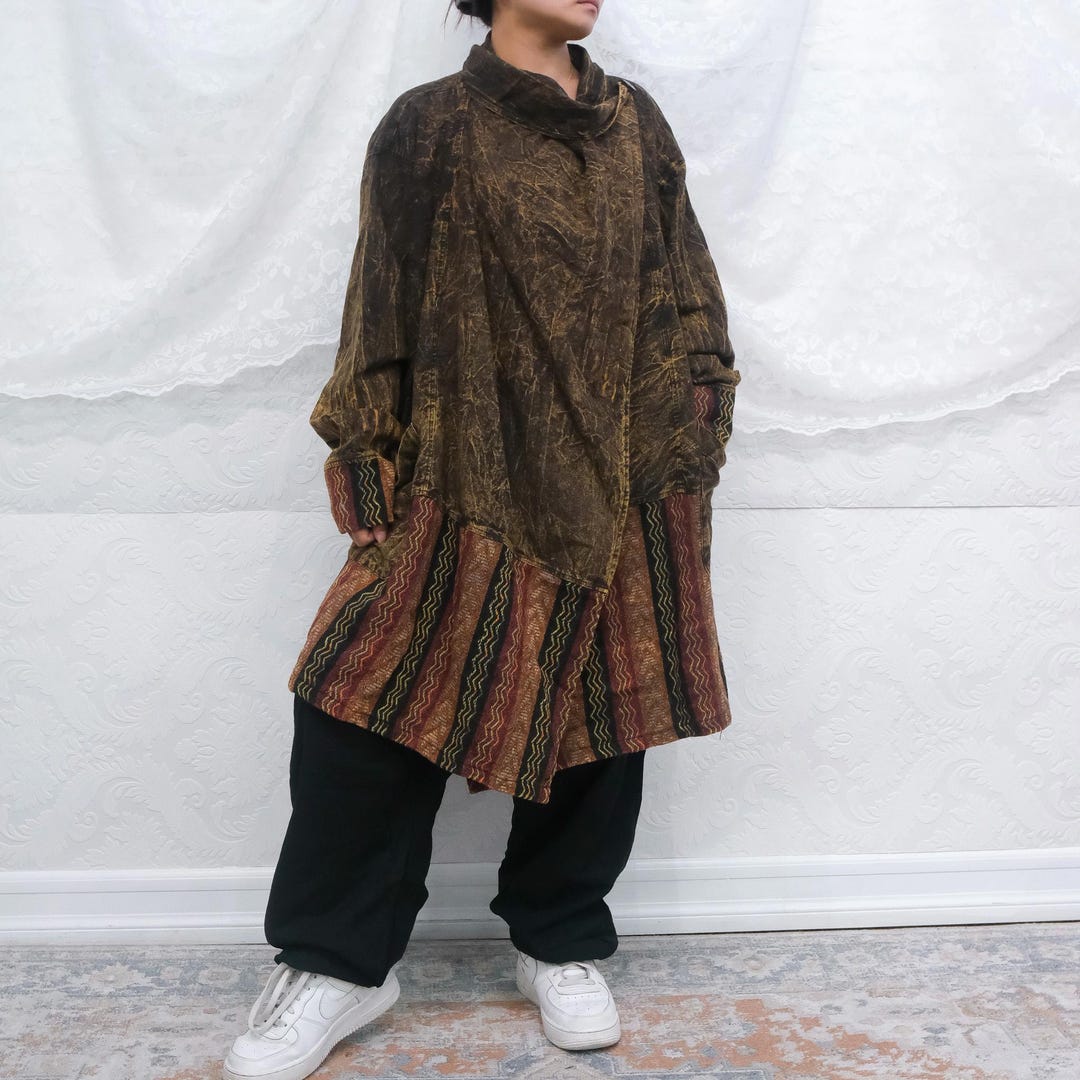 Bohemian Hippie Patchwork Kimono, Cotton Boho Duster, Fall/winter ...