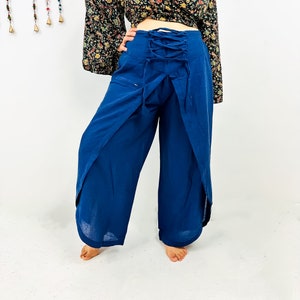 Nepali Cotton Solid Double Layer Palazzo Pants, Wide Leg Pants, Cotton ...