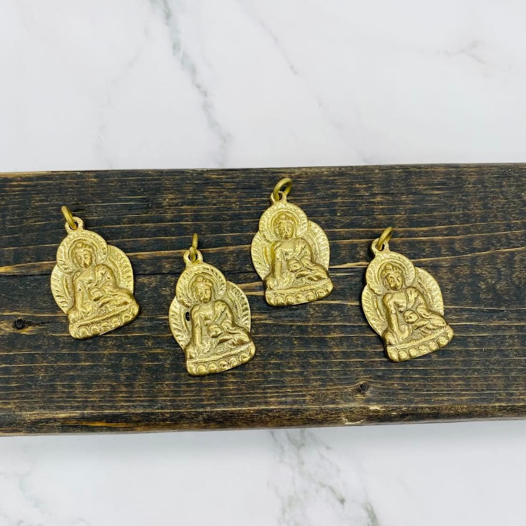 Buddha Charm, Gold Buddha Pendant, Handmade Healing Buddha Necklace ...