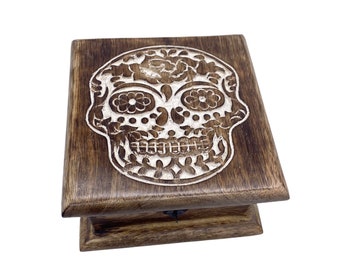 Wooden Skull Box - Etsy