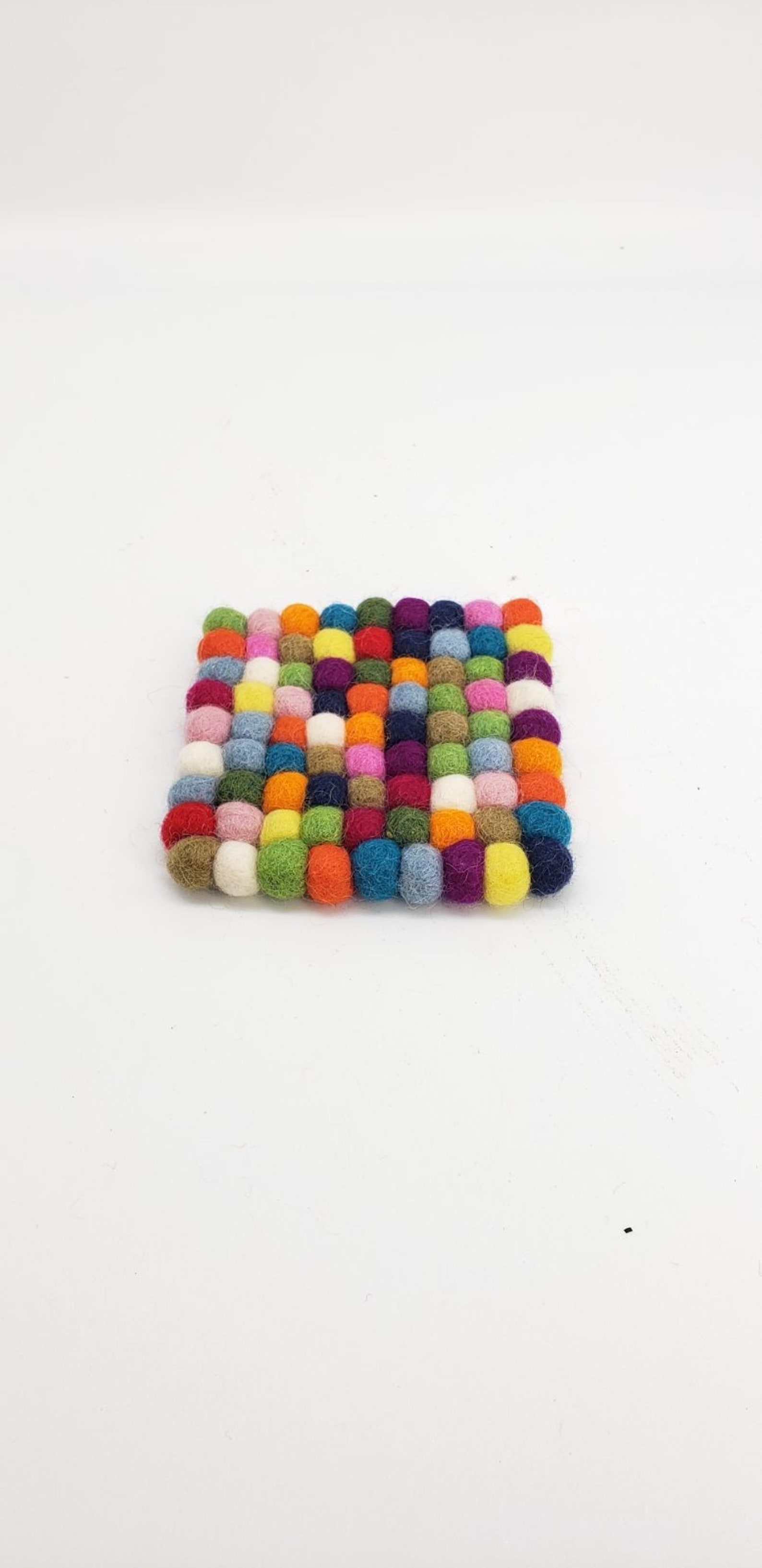 Handmade Felt Ball Wool Coasters from Nepal Circle Felt | Etsy