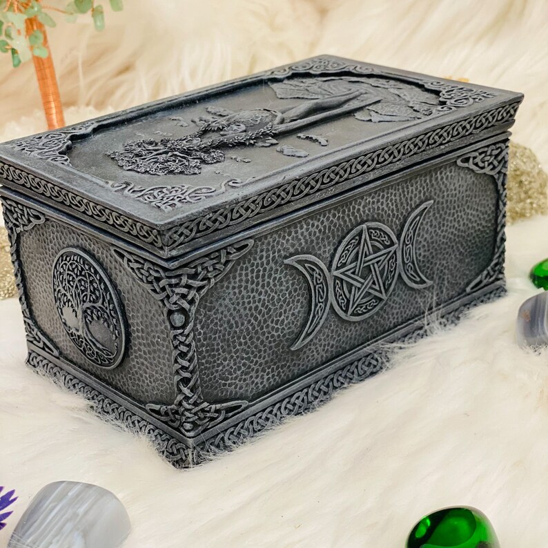 Mother Earth Witch Altar Box Hand Carved Gaia Box Trinket - Etsy