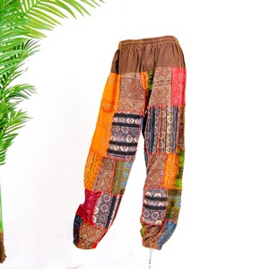Patch Cotton Pants, Handwoven Patchwork Unisex Trousers, Colorful ...