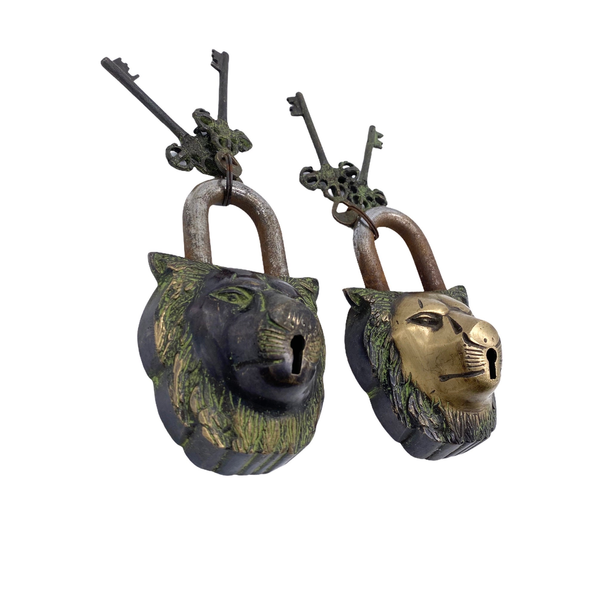 Lion Unique Padlocks Vintage Brass Locks With Keys Animal - Etsy UK