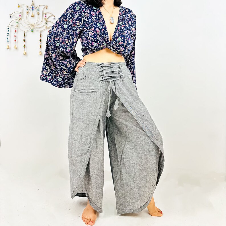 Nepali Cotton Solid Double Layer Palazzo Pants Wide Leg - Etsy