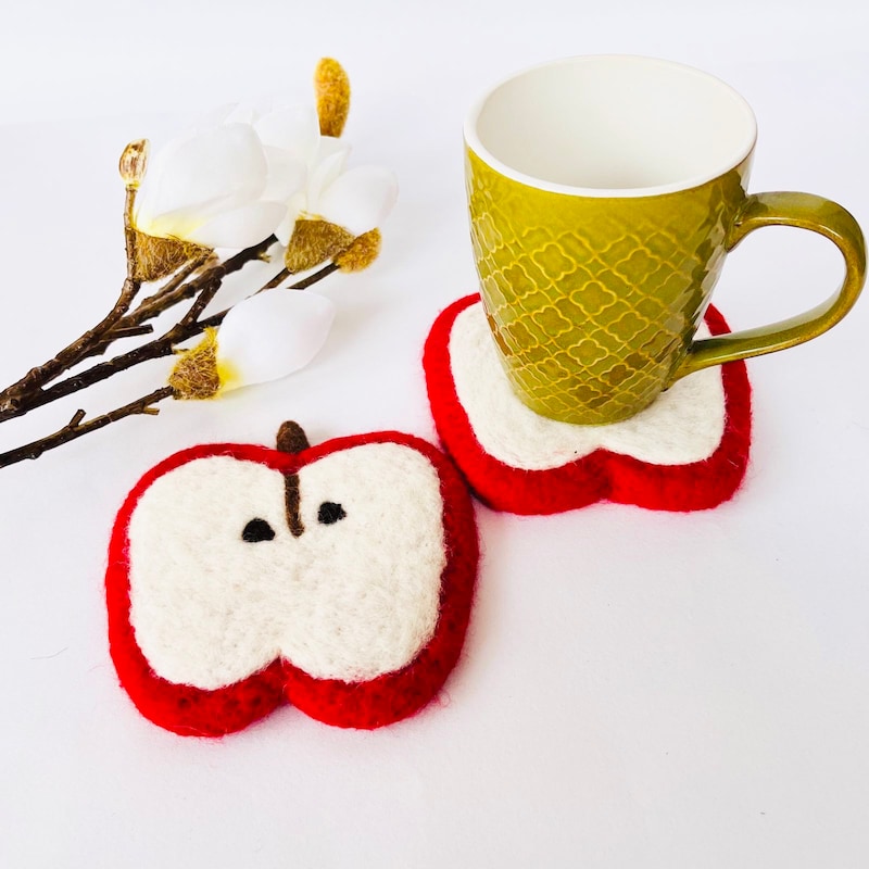 Apple Coasters - Etsy