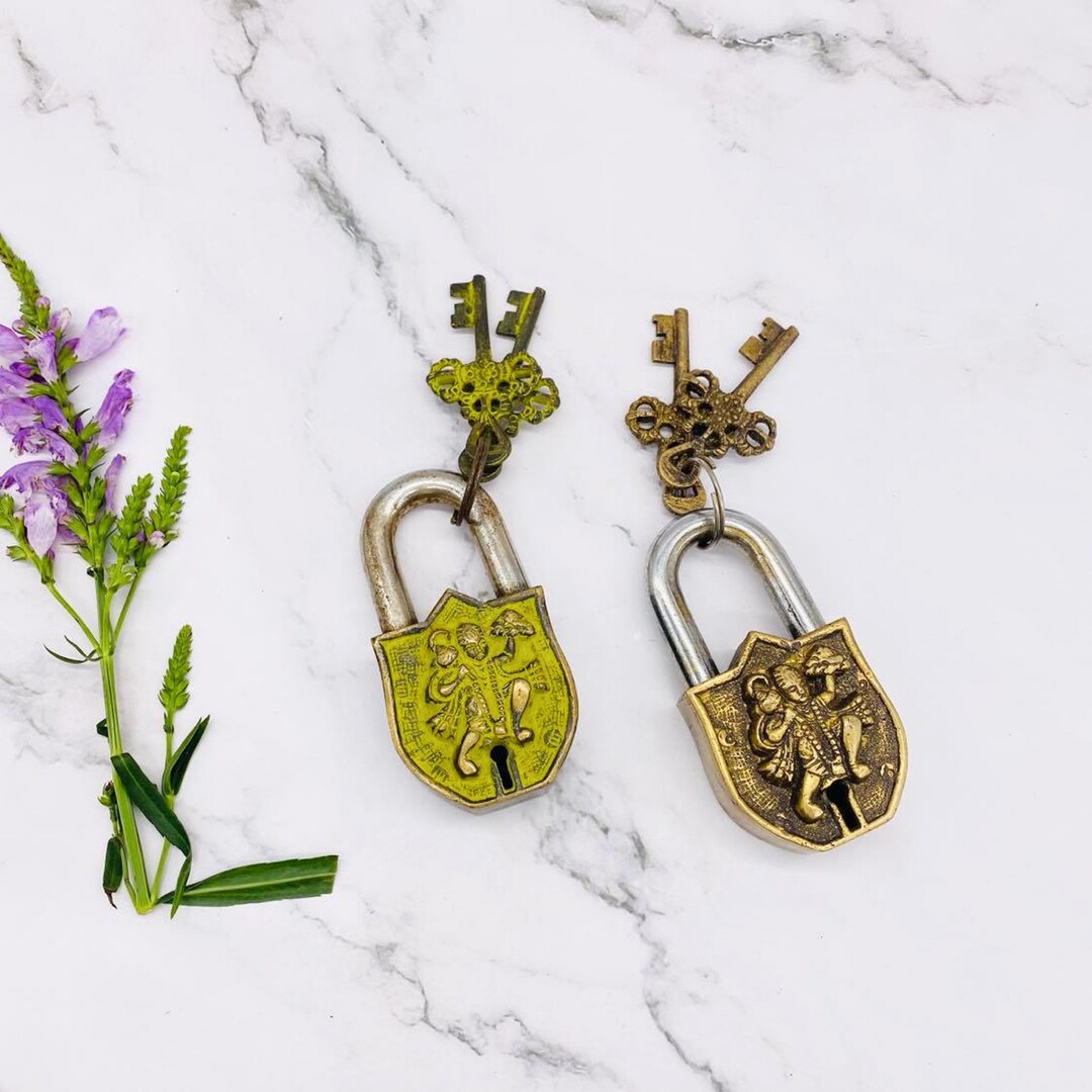 Small Hanuman Locks, Vintage Hanuman Door Locks, Handmade Brass Locks ...