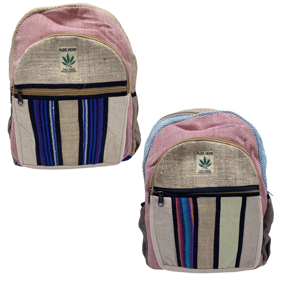 Vegan Hemp Backpack, Unisex Pure Hemp Backpack, THC FREE Bags, Cotton ...