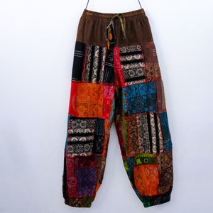 Patch Cotton Pants, Handwoven Patchwork Unisex Trousers, Colorful ...