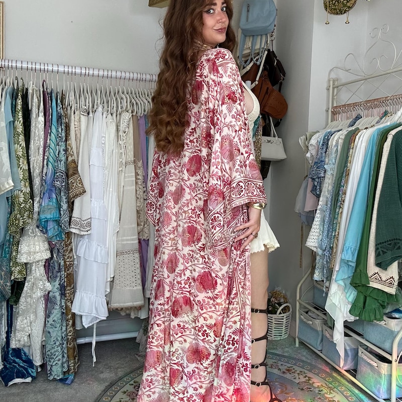 Kimono With Sleeves Silk - Etsy