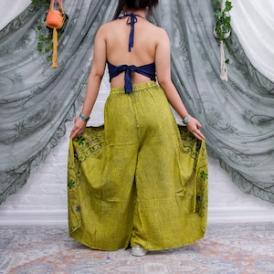 Flowy Wide Leg Pants, High Slit Palazzo Pants, Bohemian Pants, Side ...