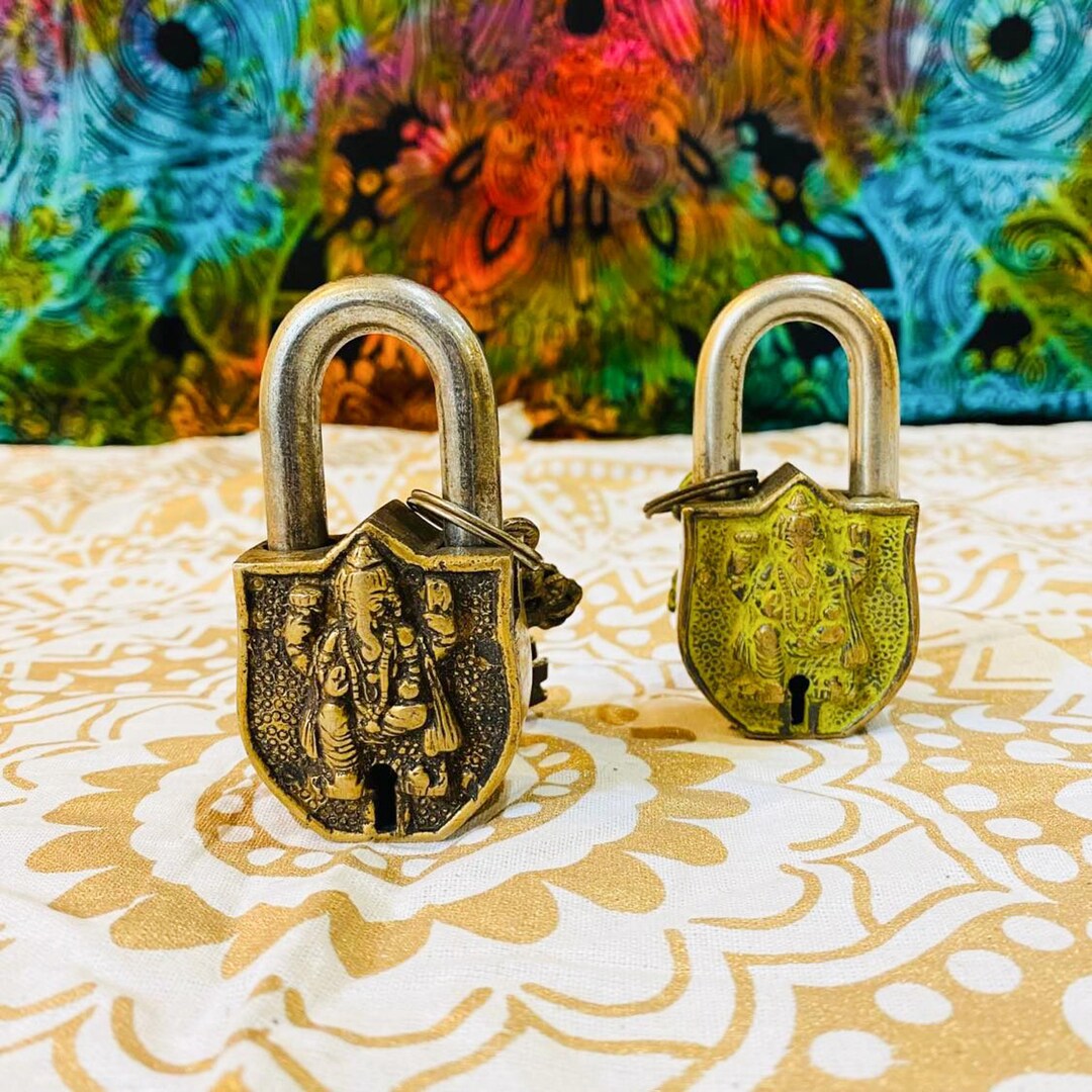 Lord Ganesha Small Locks, Vintage Locks, Padlocks, Handmade Home Decor ...