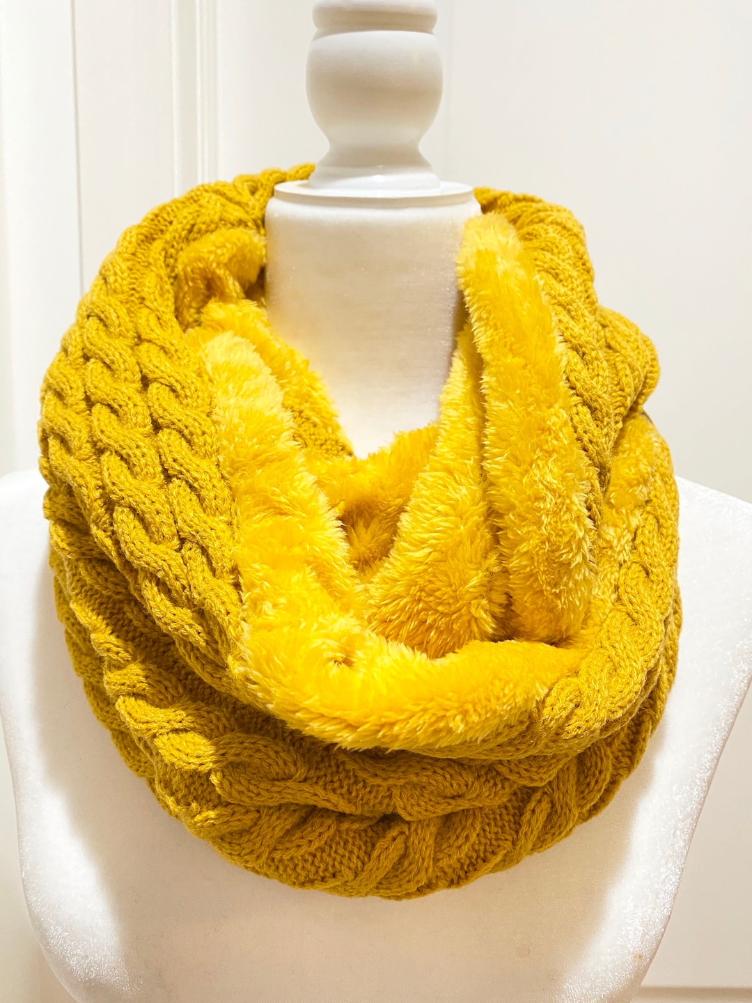 Hand Knit Winter Infinity Scarves, Warm Winter Scarves, Chunky Knit ...