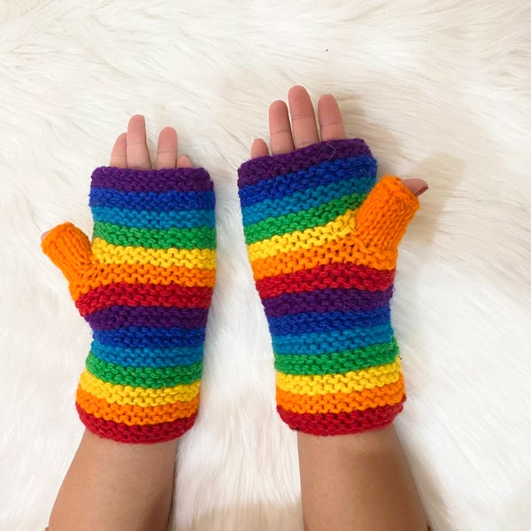 Rainbow Mittens - Etsy
