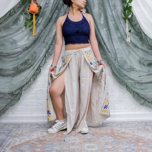 Flowy Wide Leg Pants, High Slit Palazzo Pants, Bohemian Pants, Side ...