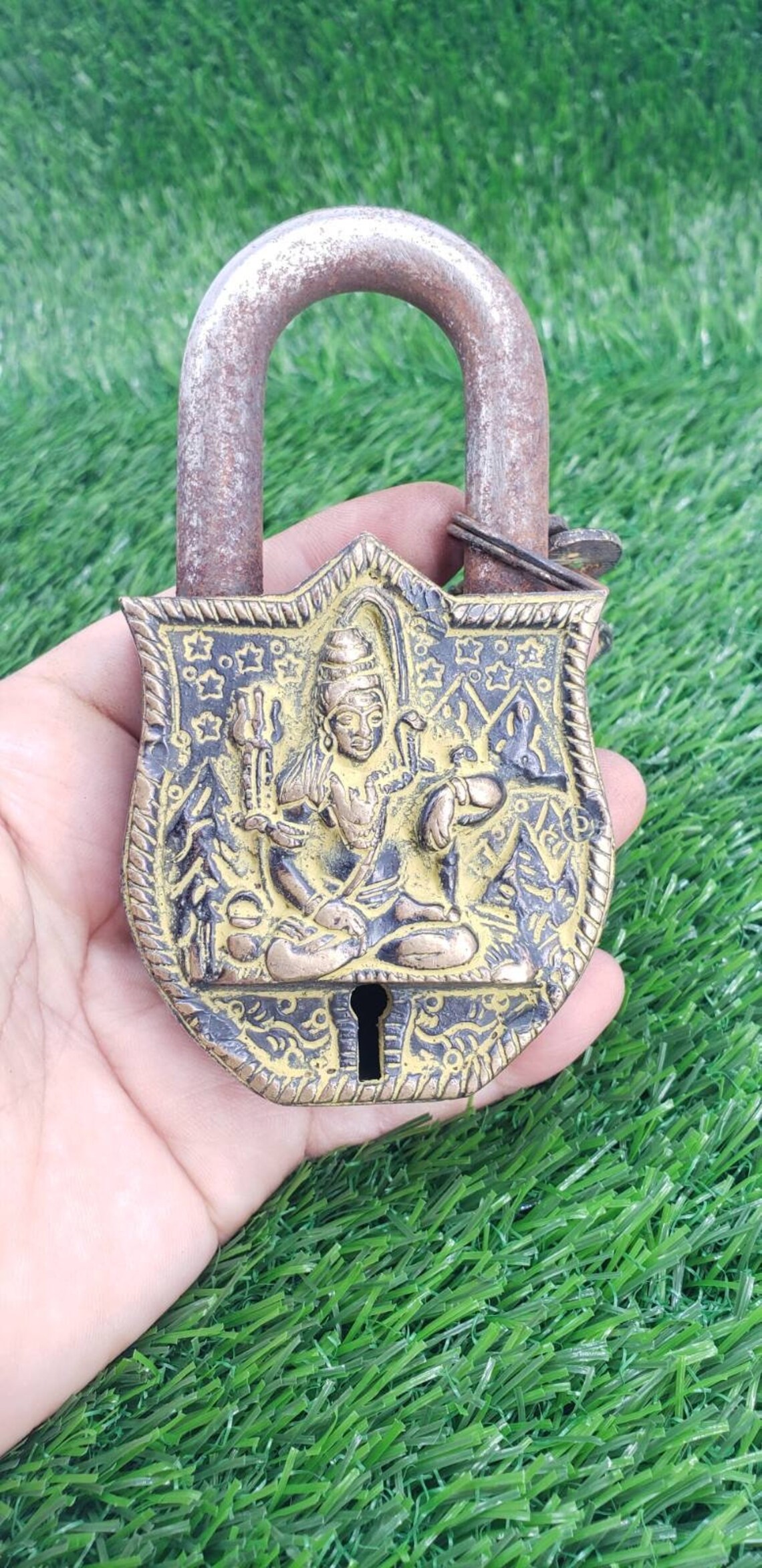 Handmade Brass Shiva Door Lock With Two Keys From Nepal Door | Etsy