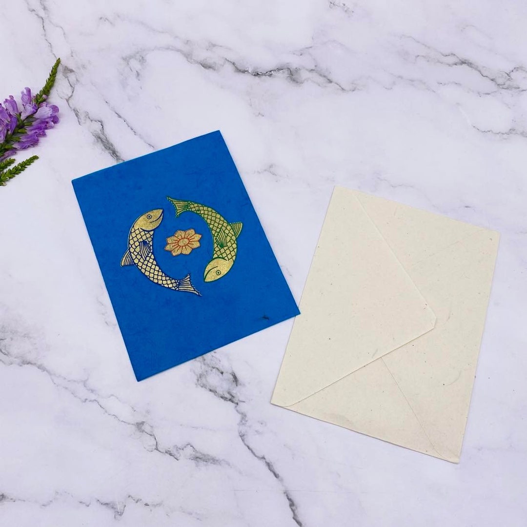 Lokta Paper Greeting Card, Handmade Note Card, Ecofriendly Greeting ...