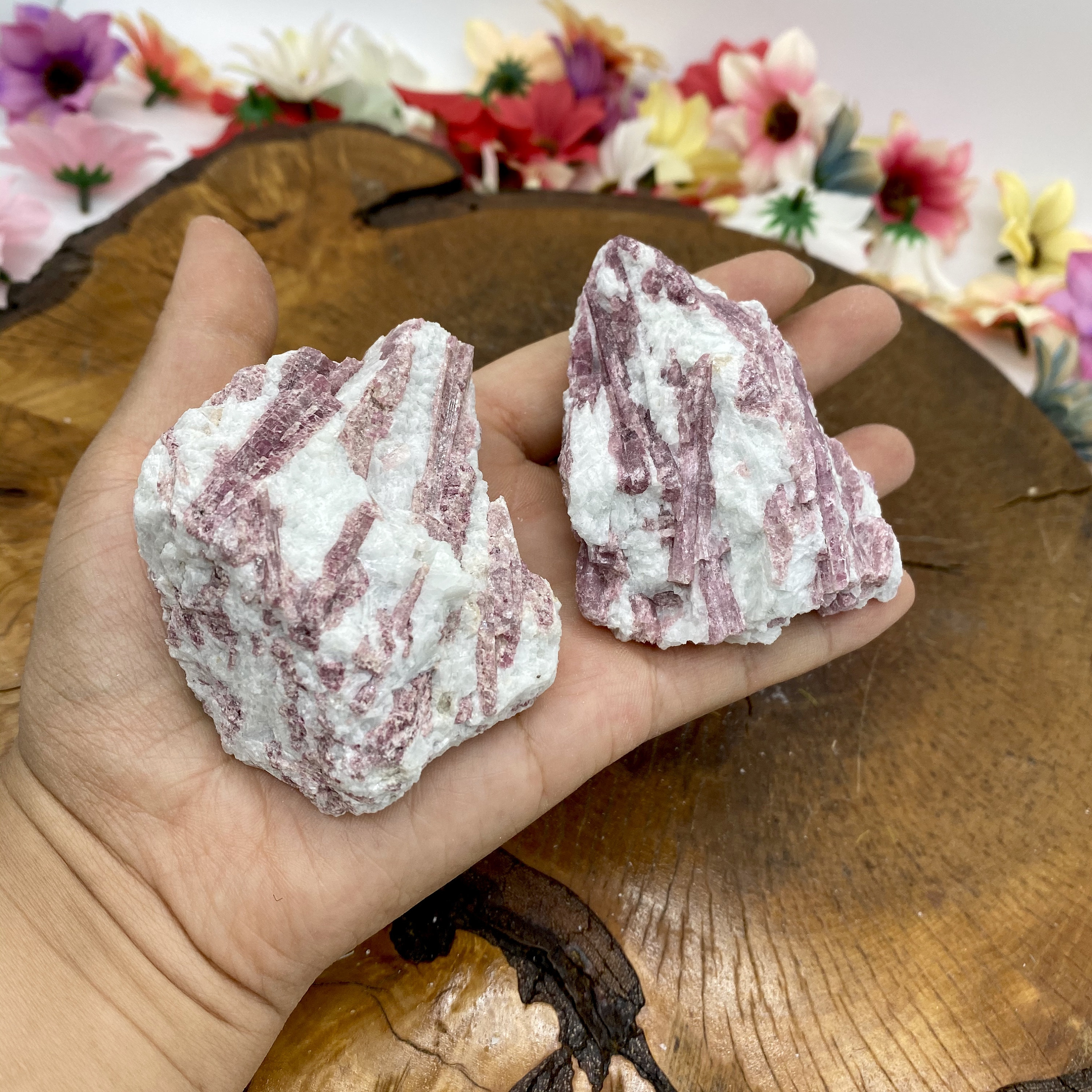 Raw Pink Tourmaline Tourmalated Quartz Chunk Healing Stones | Etsy