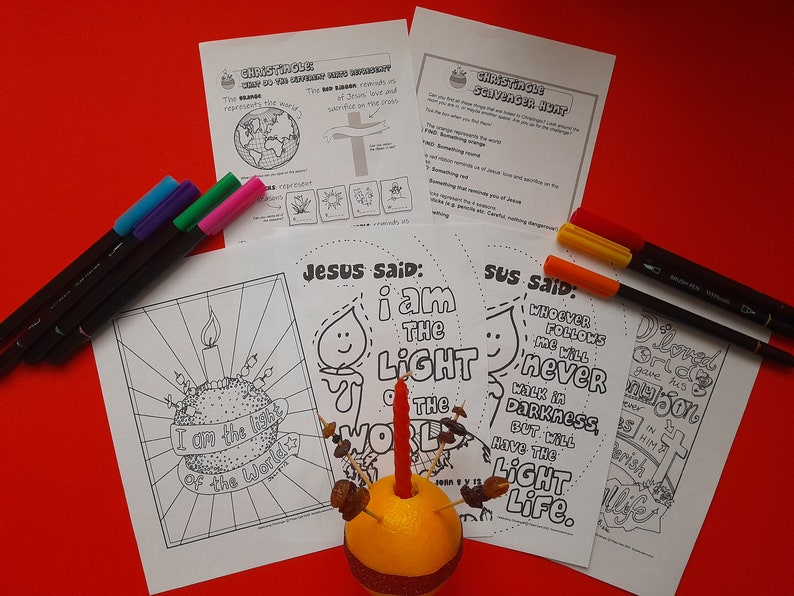 Christingle Celebrate Christmas Digital Colouring and Activity Set - Etsy