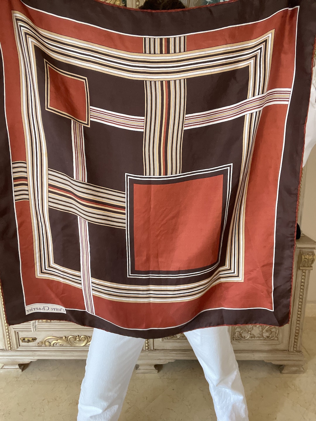 Pierre Charrier Vintage Square 100% Silk Scarf - Etsy