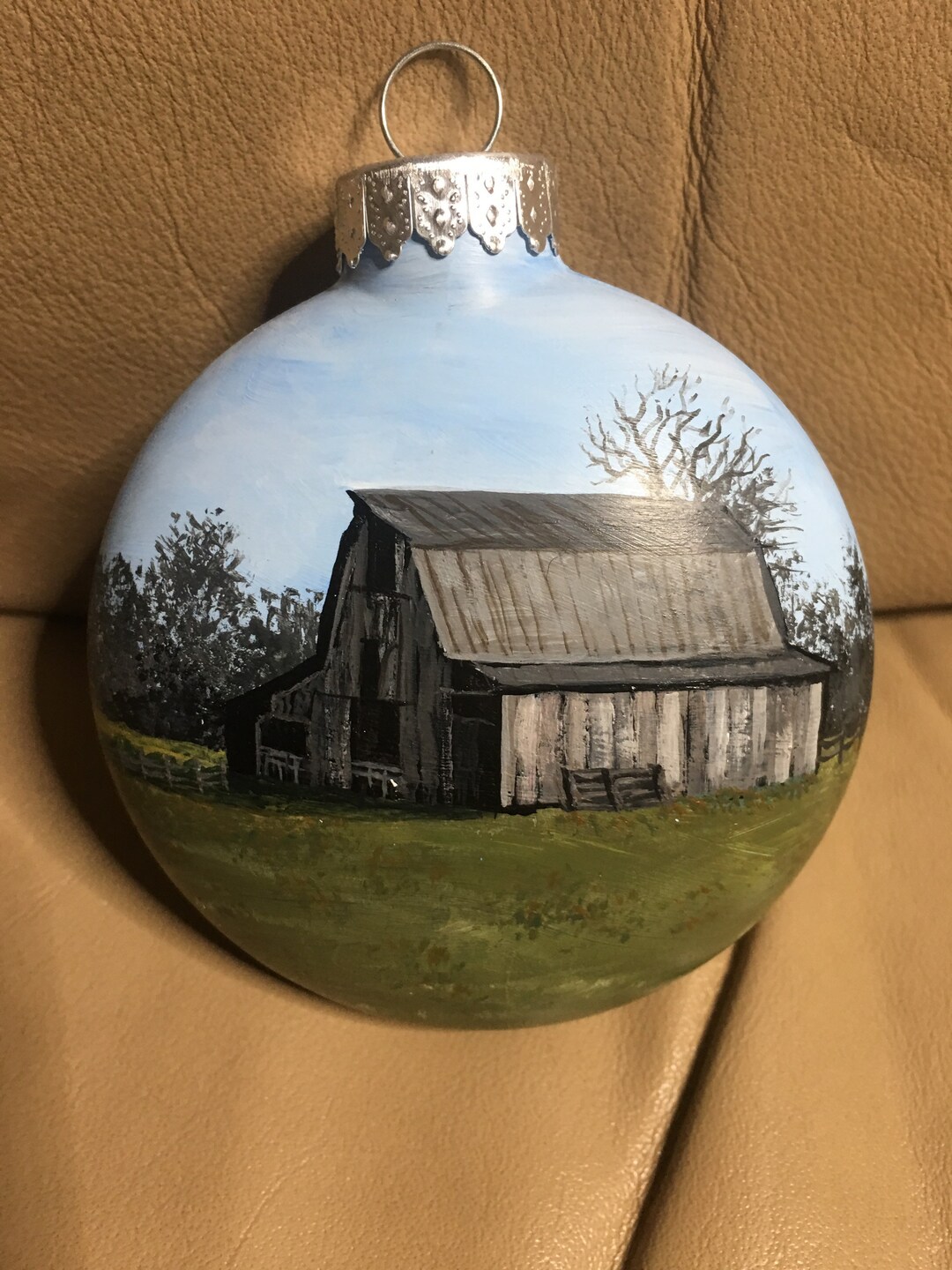 Hand-painted Custom Glass Ornament: Wedding Venue, Special Place - Etsy