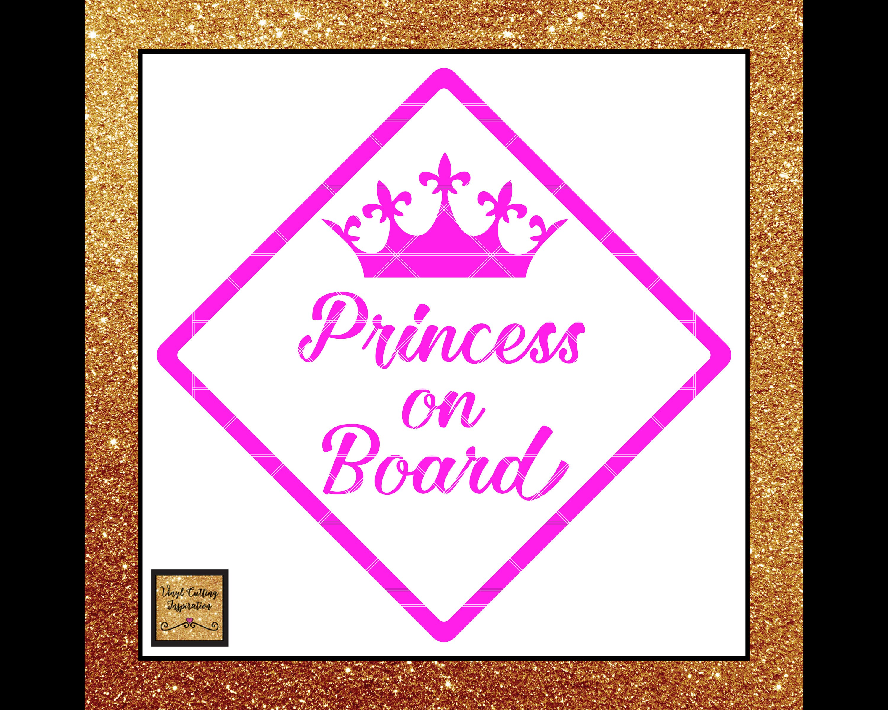 Princess on Board Svg Princess Svg Princess Cut File Little | Etsy UK
