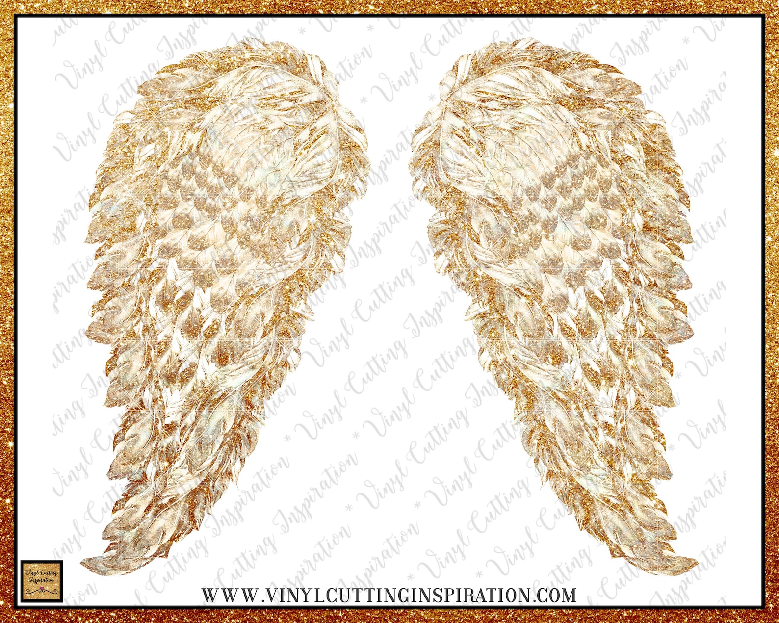 Gold Glitter Angel Wings Clipart PNG Angel Wings SVG Angel - Etsy
