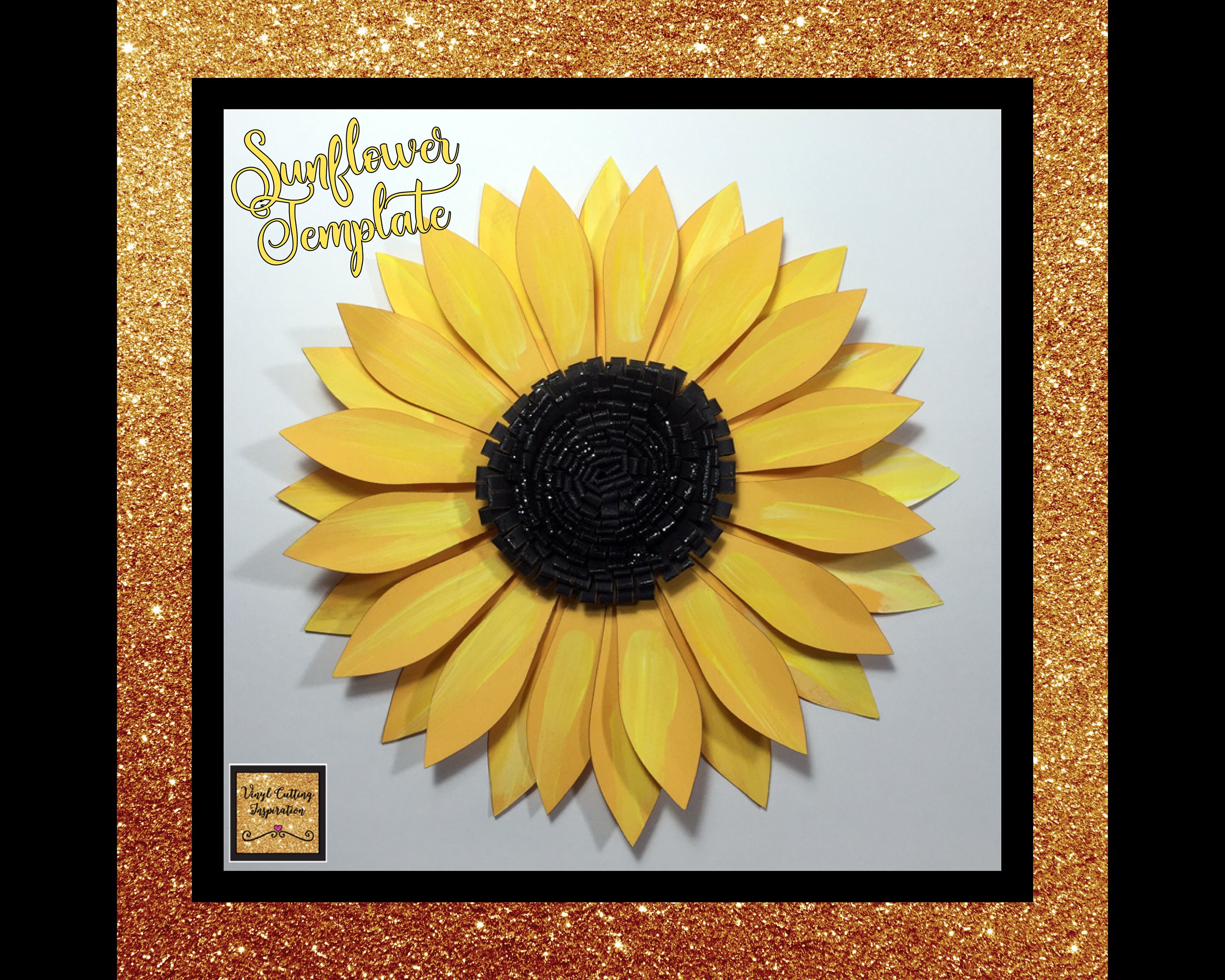Paper Sunflower Template Svg Cut File Paper Flower Paper | Etsy