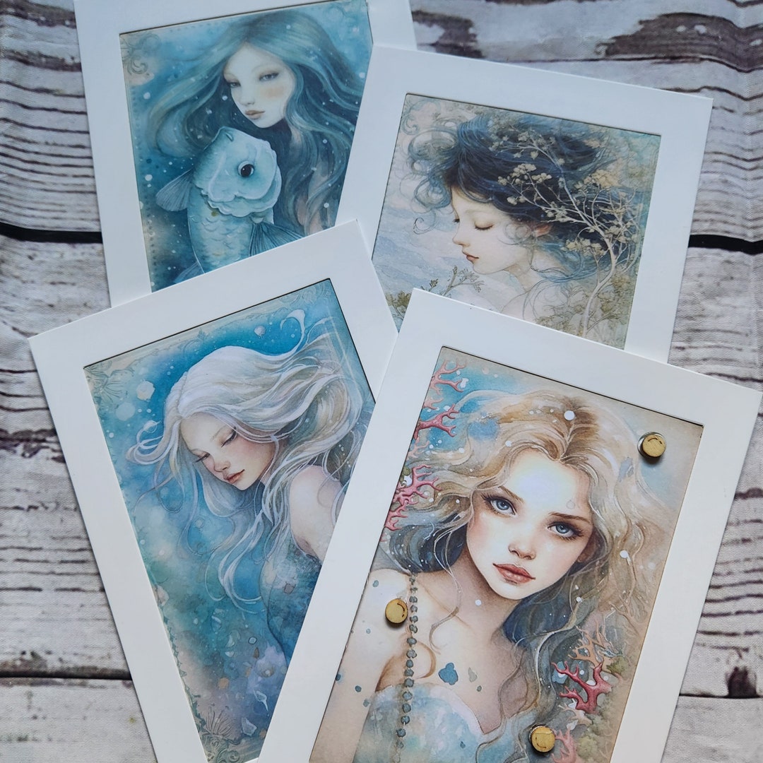 Ocean Themed Greetings Card, Mermaid Cards, Blank Cards, Handmade Cards ...