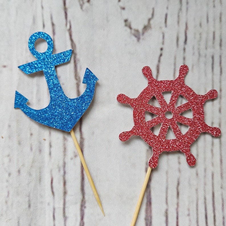 Nautical Cupcake Toppers, Cupcake Toppers, Sea, Party, Celebration ...