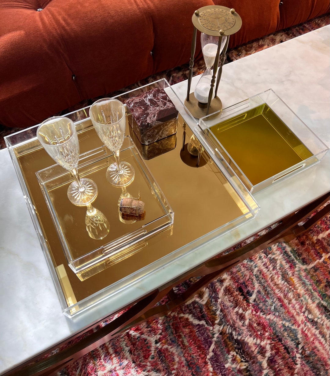 Lucite Tray Gold Silver - Etsy