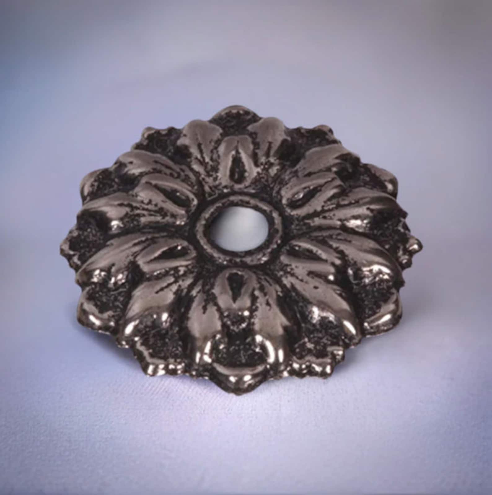 1 Mirror Rosette Antique Silver Floral Metal include 8 Rosettes - Etsy