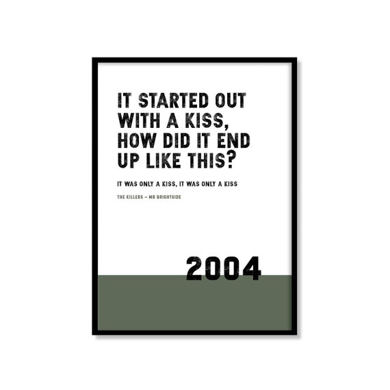 Mr Brightside the Killers Lyrics Print. Available in a | Etsy