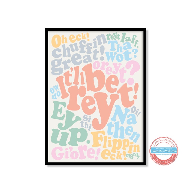 Yorkshire Slang Dialect Multiple Sayings Print Wall Art - Etsy UK