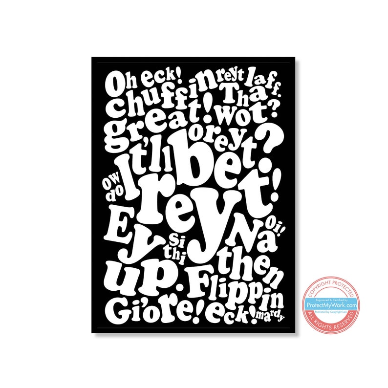 Yorkshire Slang Dialect Multiple Sayings Print Wall Art - Etsy UK