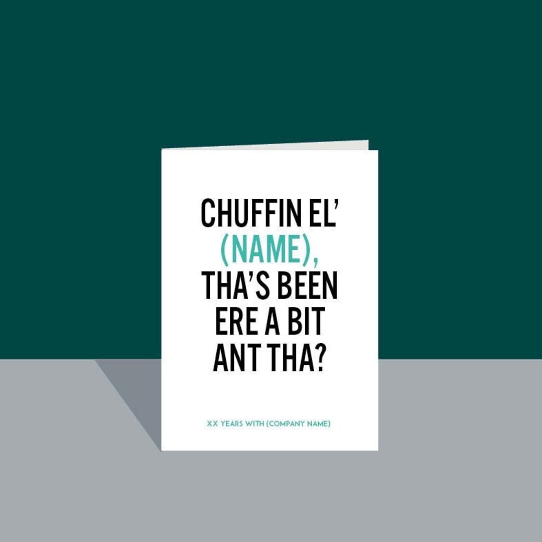 Yorkshire, Slang, Dialect, Work Colleague, Work Anniversary Card - Etsy