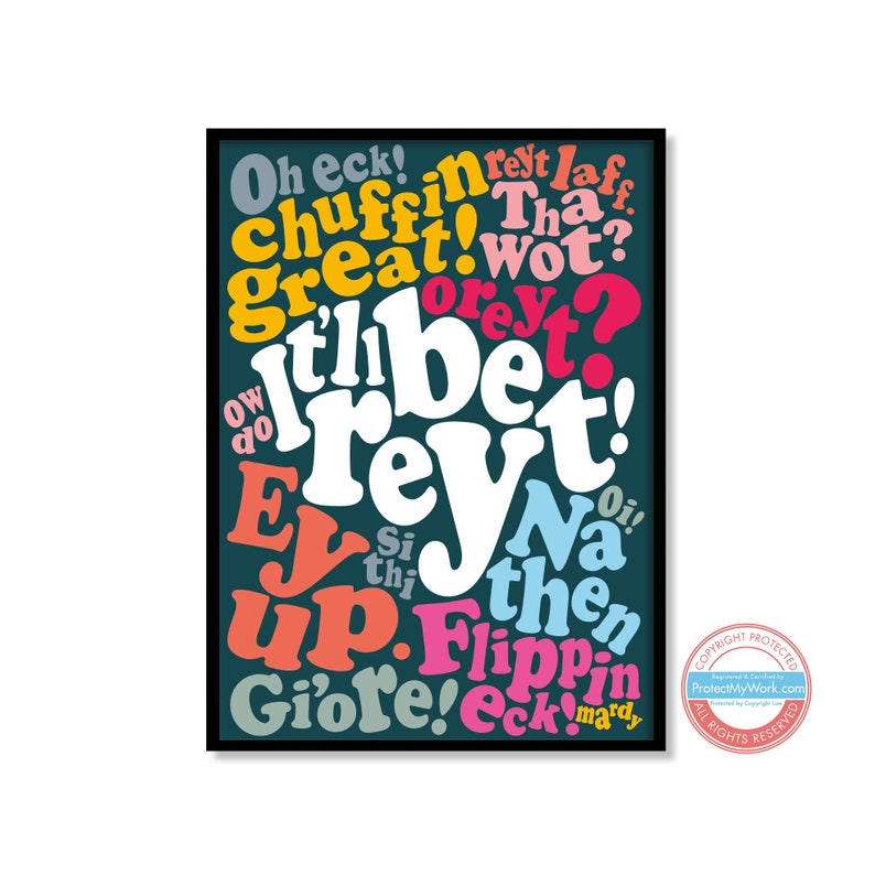 Yorkshire Slang Dialect Multiple Sayings Print Wall Art - Etsy UK