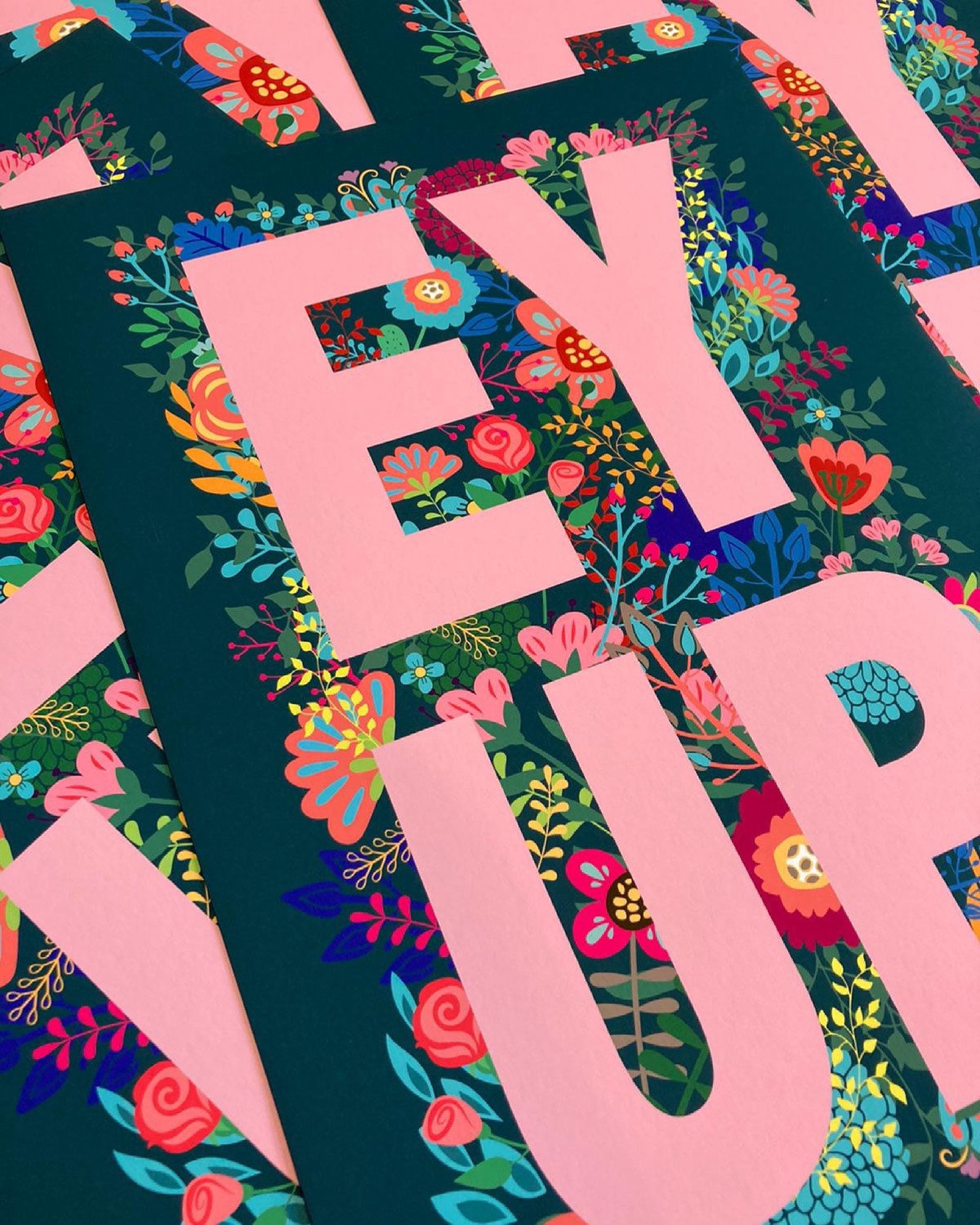 Yorkshire Saying, Slang, Dialect, Floral, Flowers Ey up or Ay up Print ...