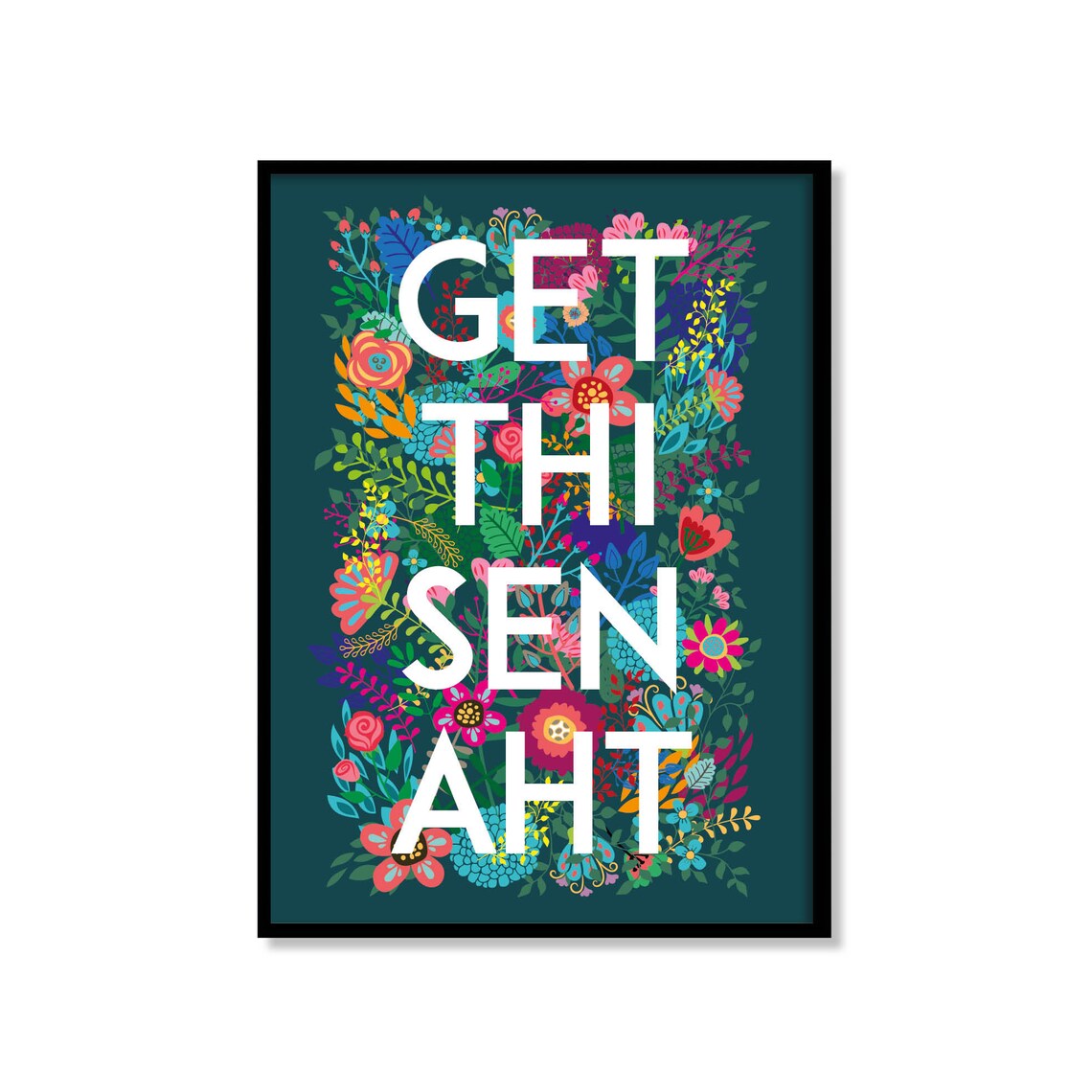 Yorkshire Saying Slang Dialect Floral Flowers 'get Thi - Etsy UK