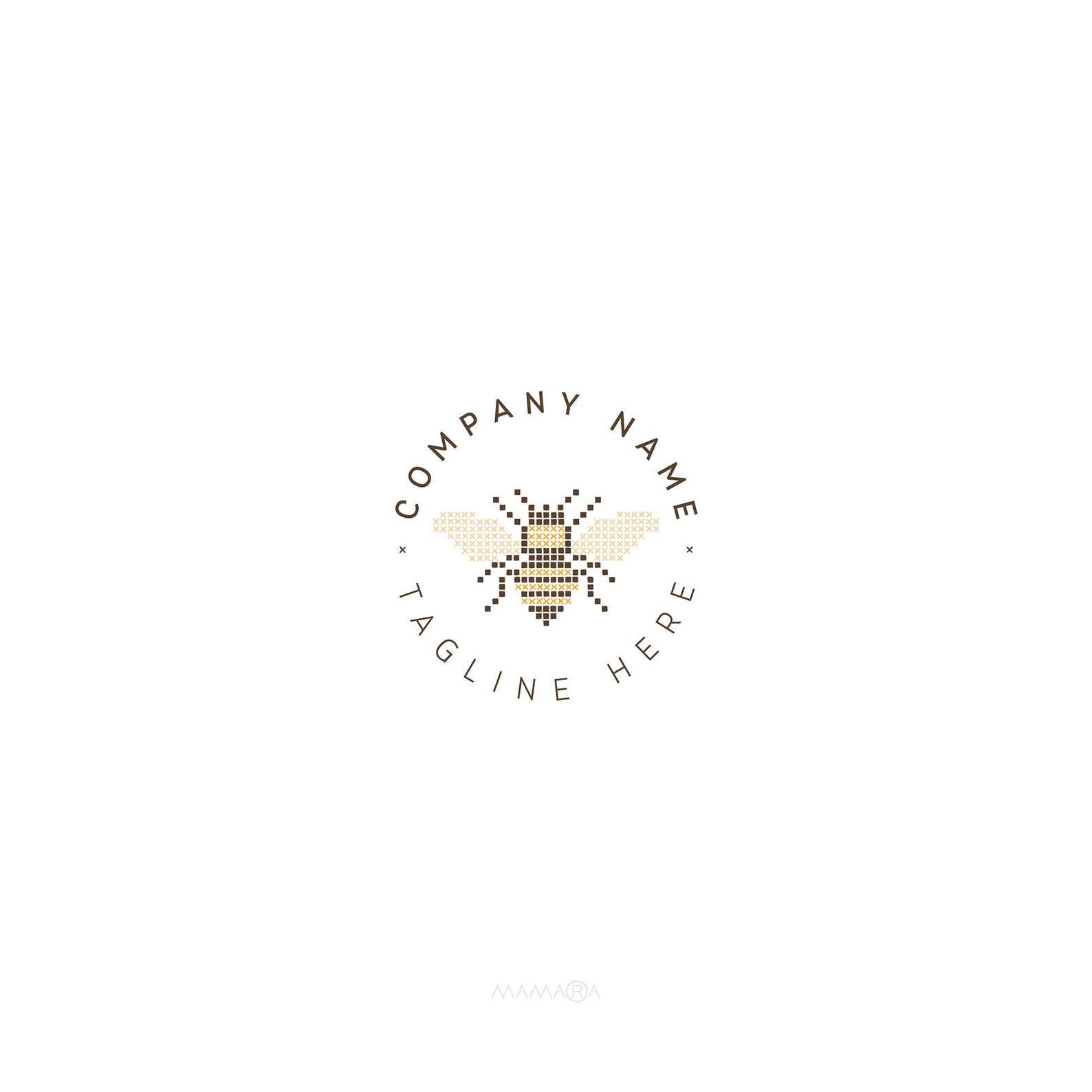 Cross Stitch Bee Logo Insect Label Design Honeybee Pre-made - Etsy