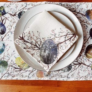 Easter Placemats, Claude Monet, Easter Eggs, Easter Linens, 100% Linen, Easter Decor, Linen ...