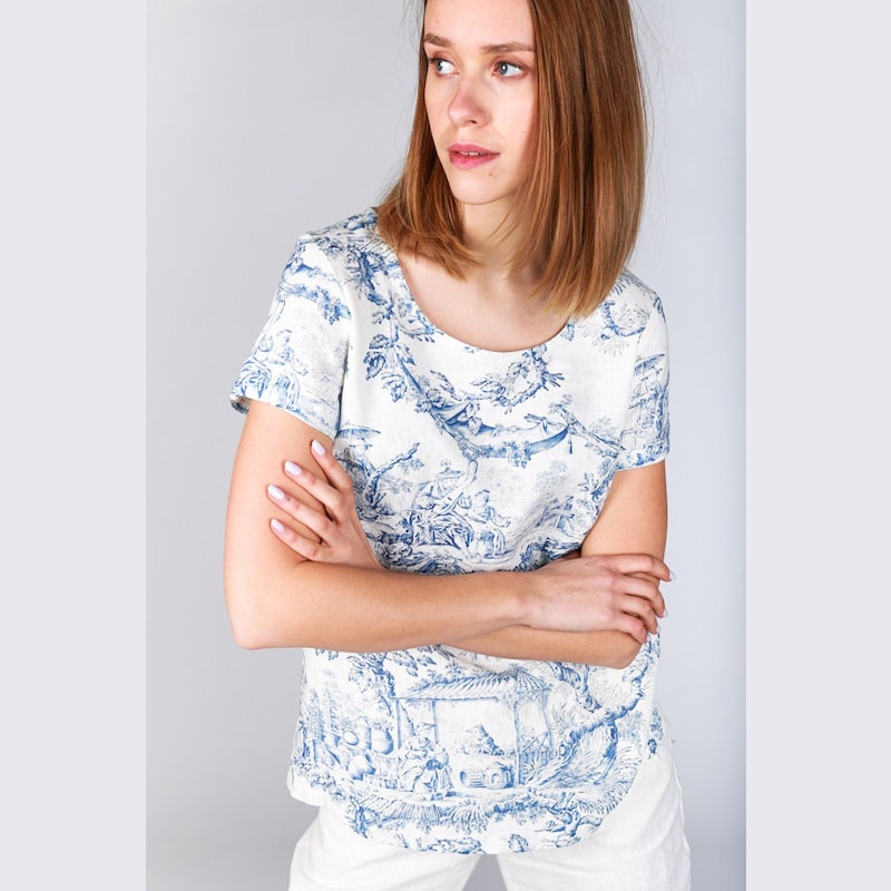 Womens Linen Toile Shirt - Etsy