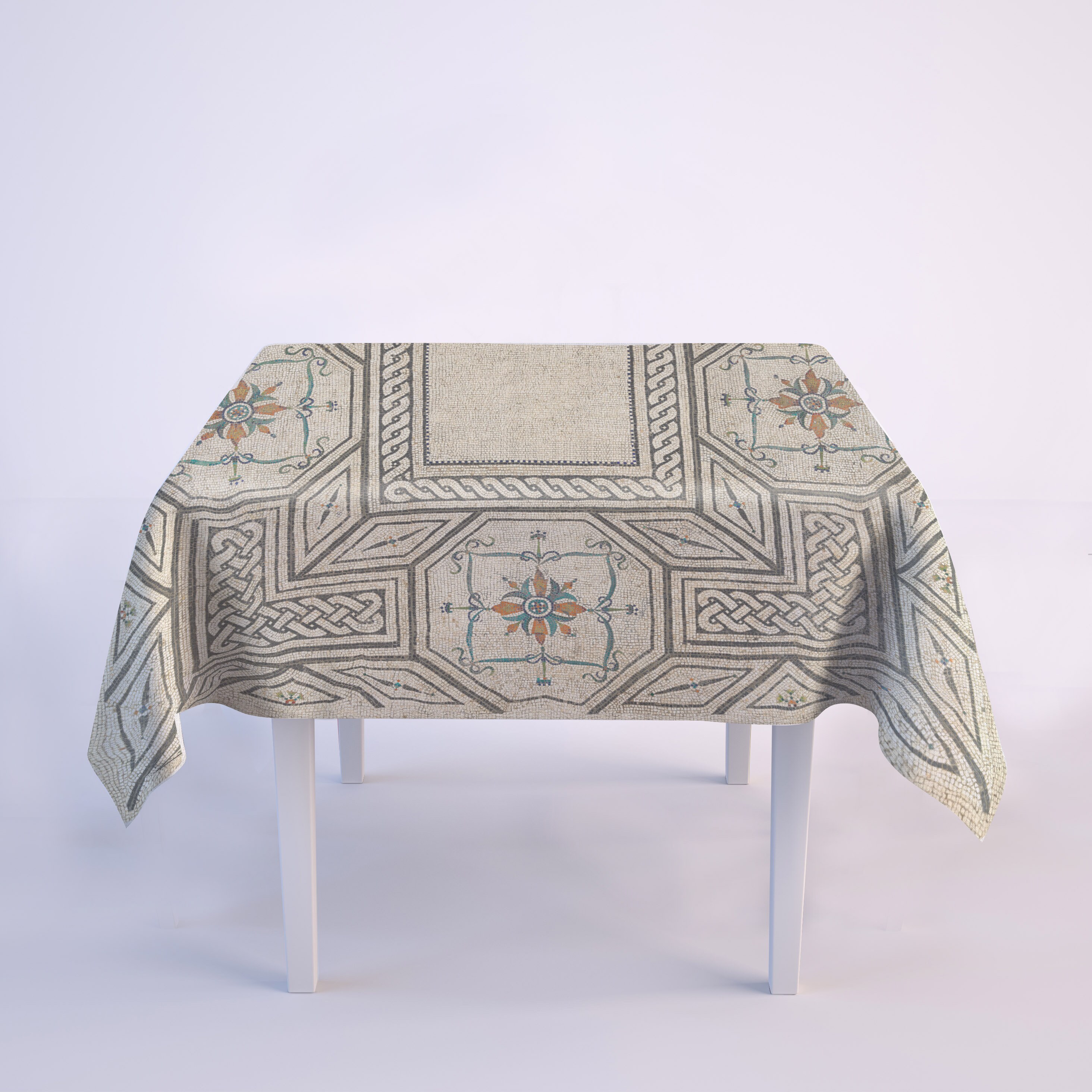 Tablecloth Egyptian Mosaic Linen Tablecloth 100% Linen - Etsy