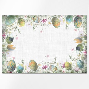 Easter Placemats, Claude Monet, Easter Eggs, Easter Linens, 100% Linen, Easter Decor, Linen ...