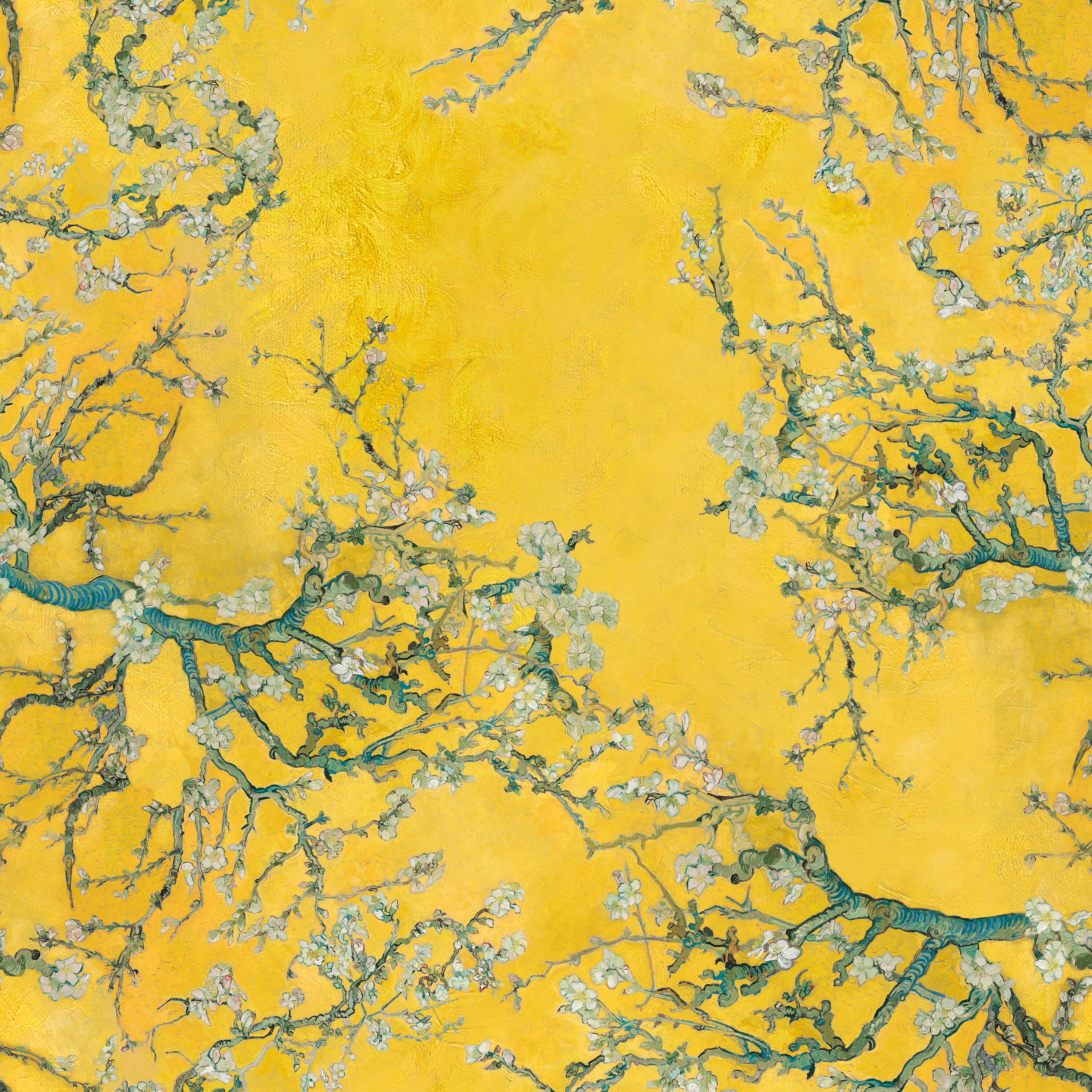 Van Gogh, Almond Blossom, Amber, Linen fabric, Fabric by yard, fabric ...