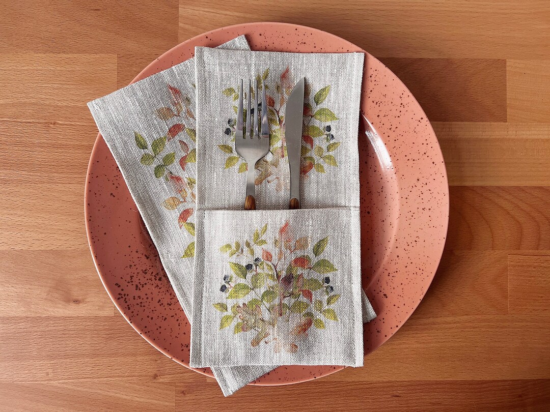 Linen Cutlery Holders (2;4;6), Dinner Flatware Bag, Cutlery Holder ...