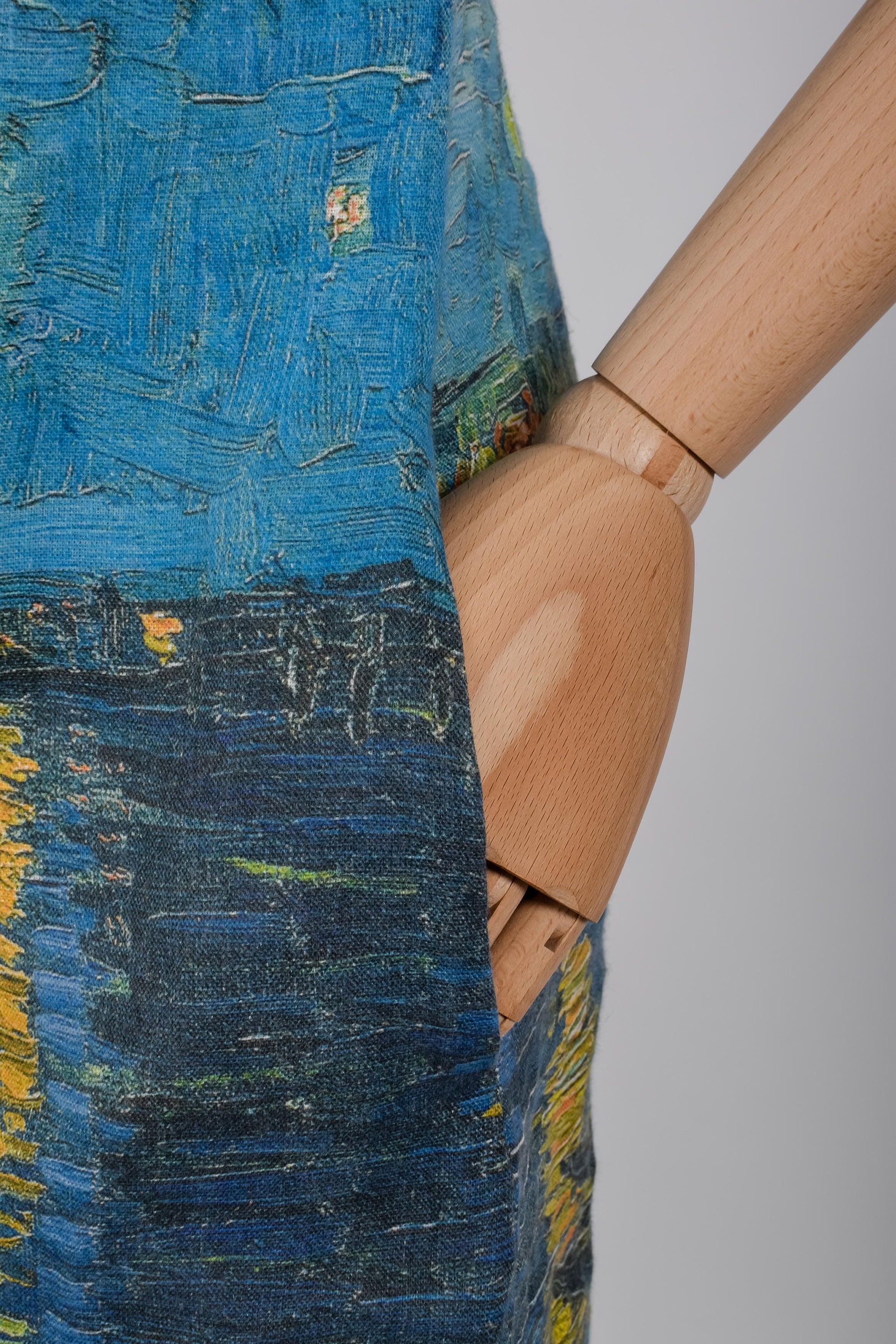 Linen dress, Van Gogh, Starry Night, Hand made dress, sleeveless dress ...